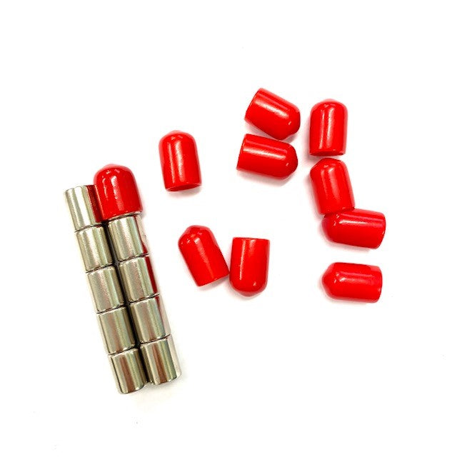 Neodymium Pin Magnet | Reusable Cap Red | Pack of 10 | AMF Magnets New ...