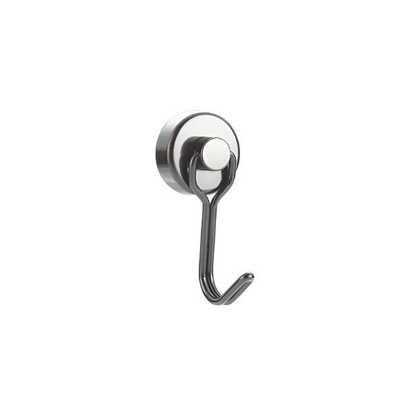 Neodymium Swivel Magnet with Hook - 25mm diameter I Silver Coating ...